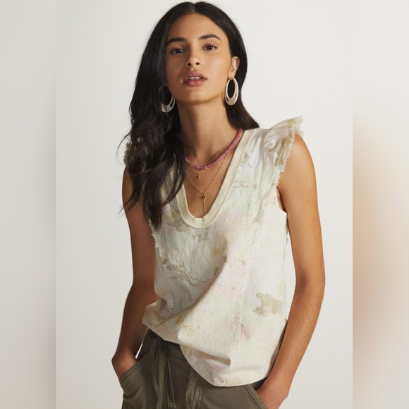 Pilcro | Tops | Pilcro Ruffle Scoop Tee | Poshmark